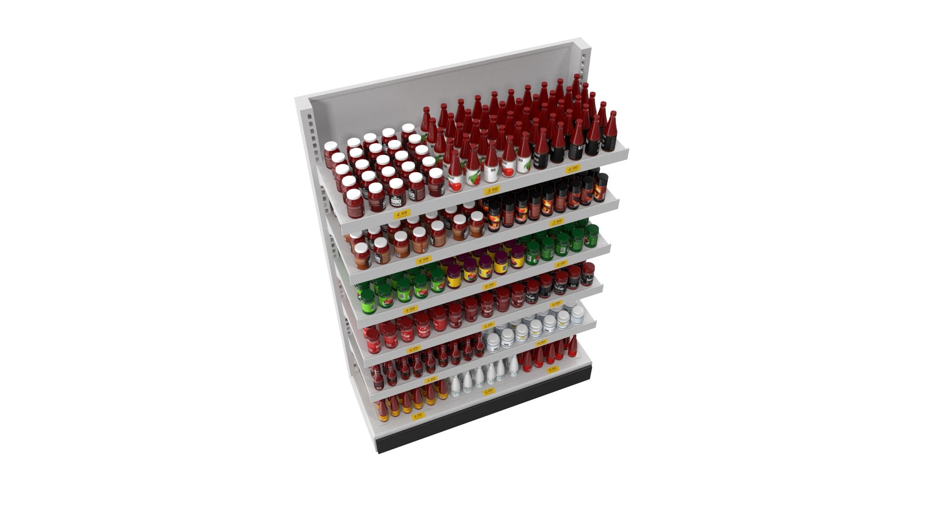 3D Supermarket Sauces Shelf - TurboSquid 2173913