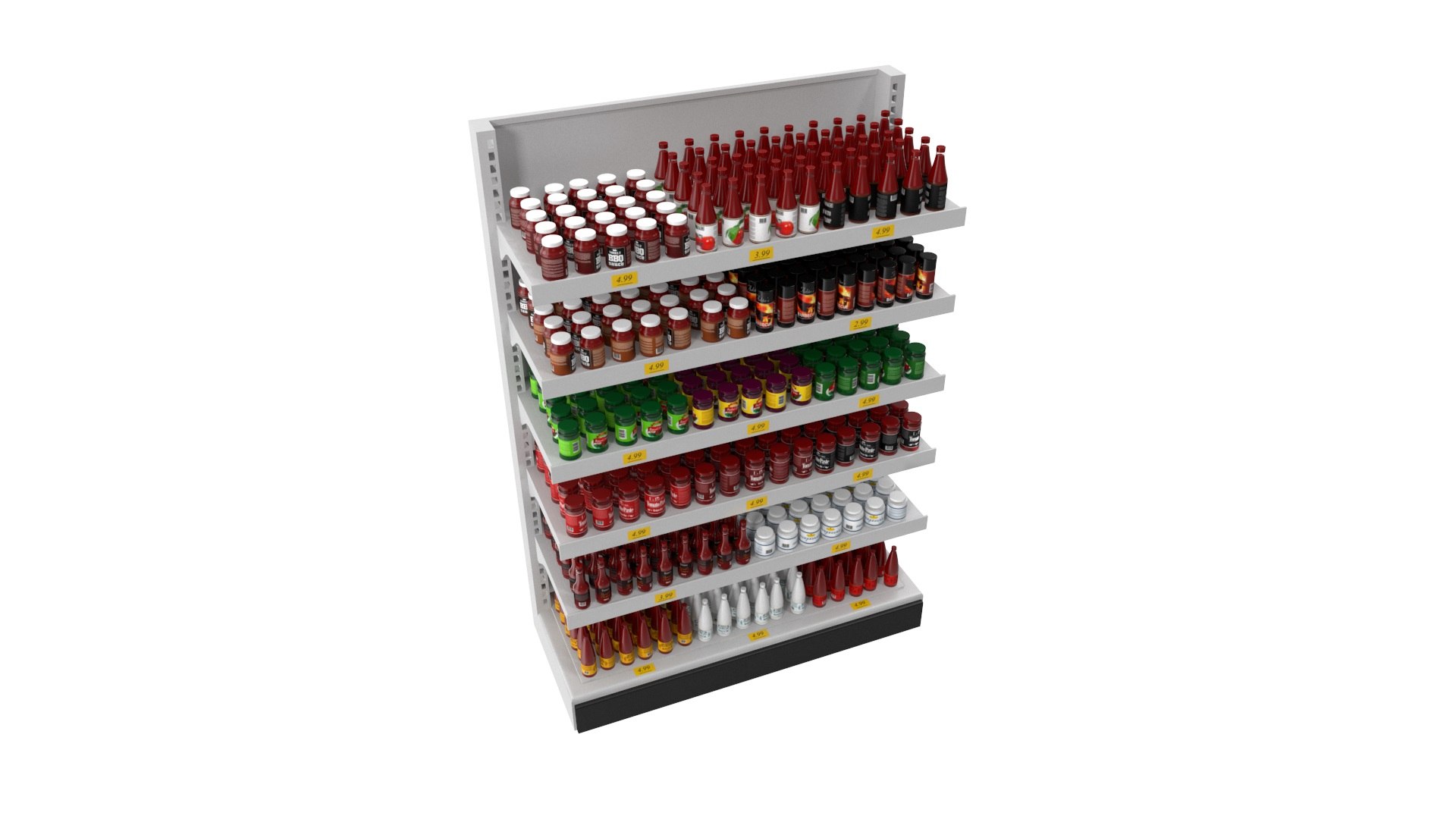 3D Supermarket Sauces Shelf - TurboSquid 2173913