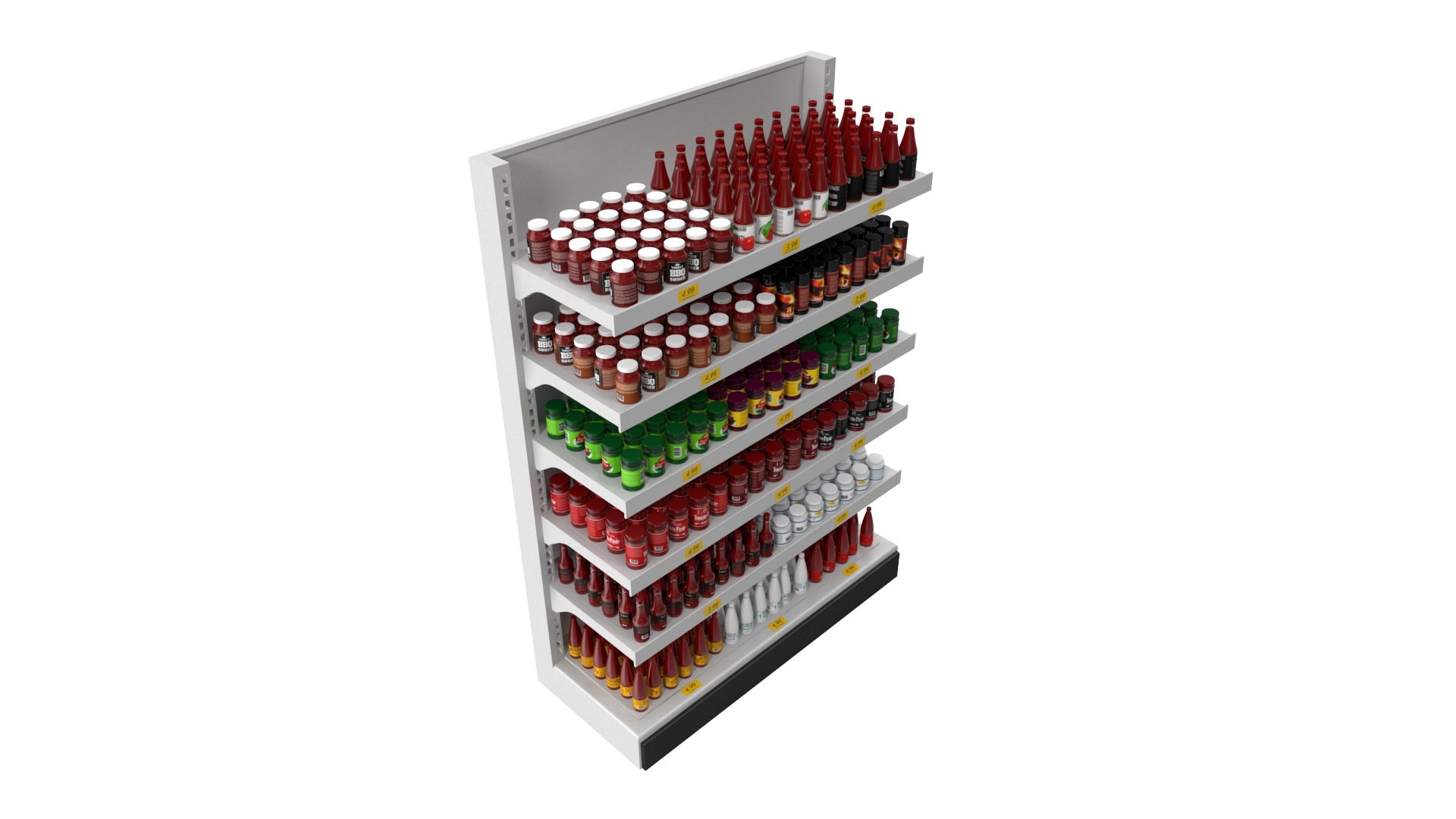3D Supermarket Sauces Shelf - TurboSquid 2173913