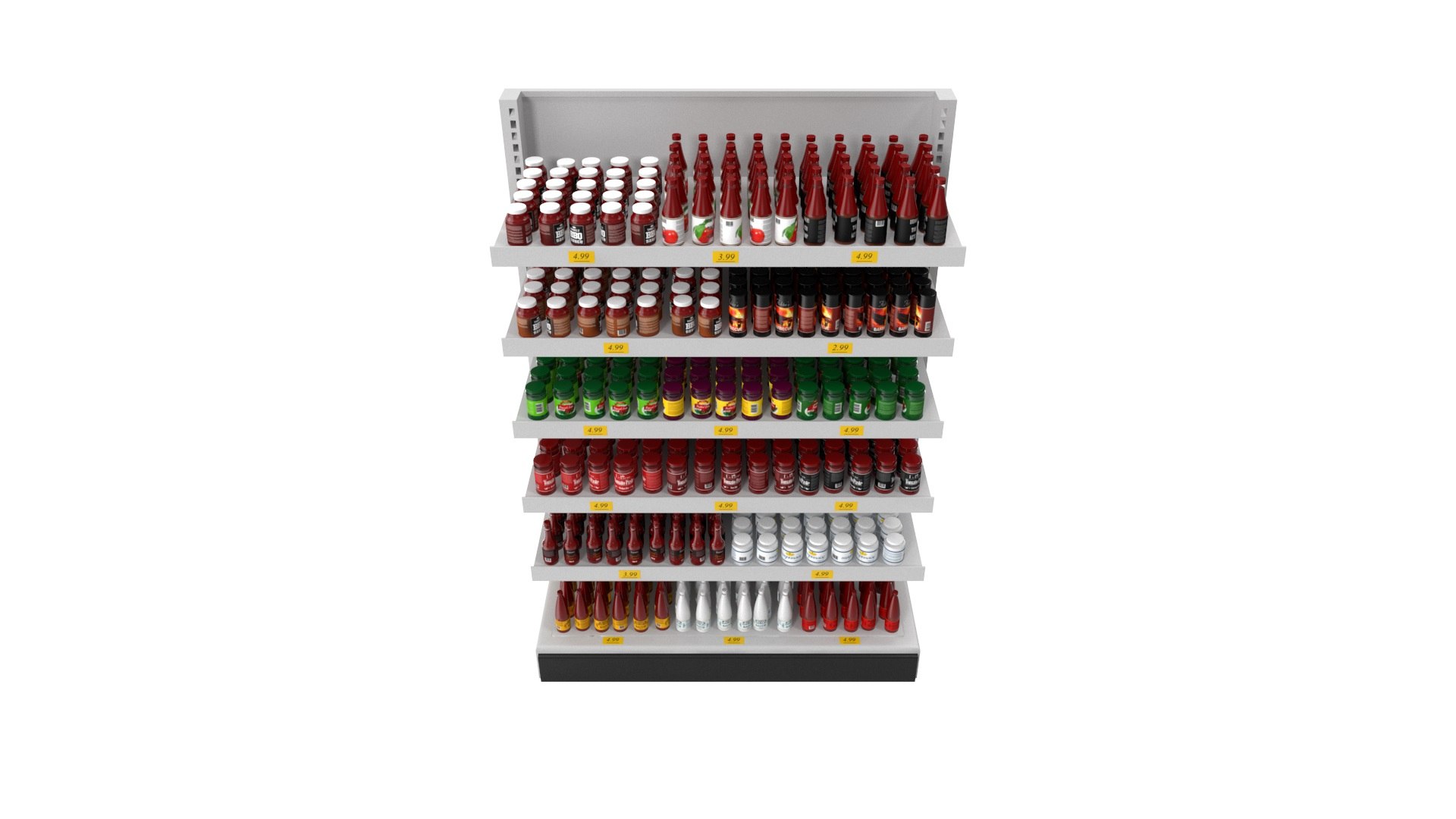 3D Supermarket Sauces Shelf - TurboSquid 2173913