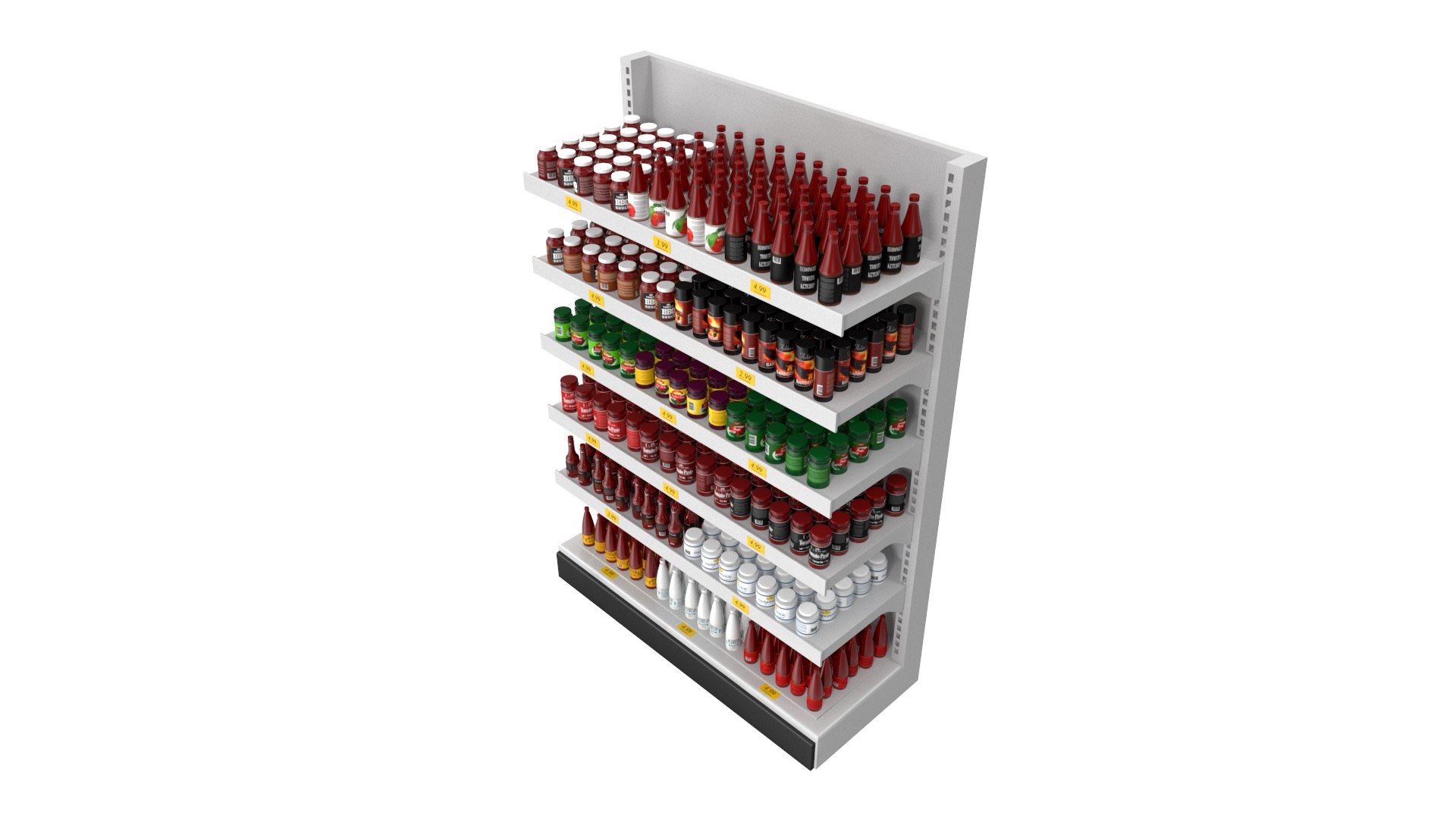 3D Supermarket Sauces Shelf - TurboSquid 2173913