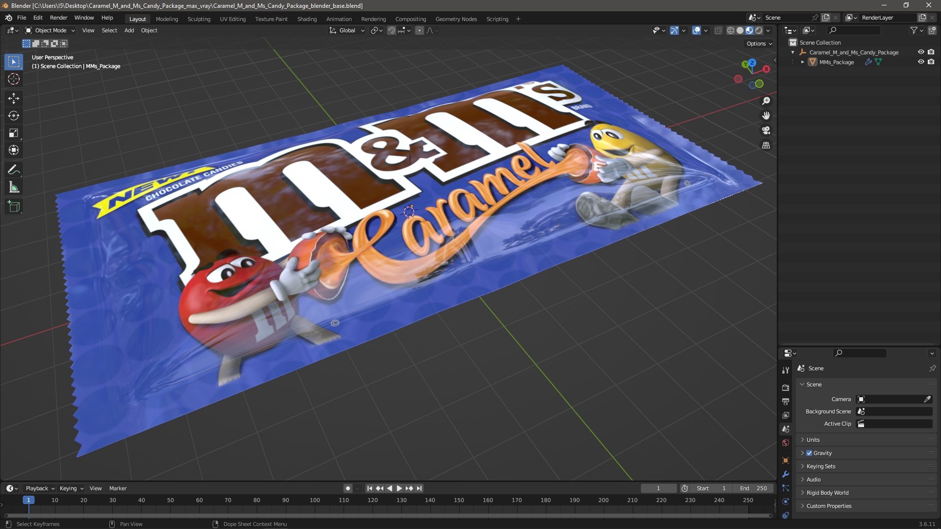 Caramel M And Ms Candy Package 3D Model - TurboSquid 2286819