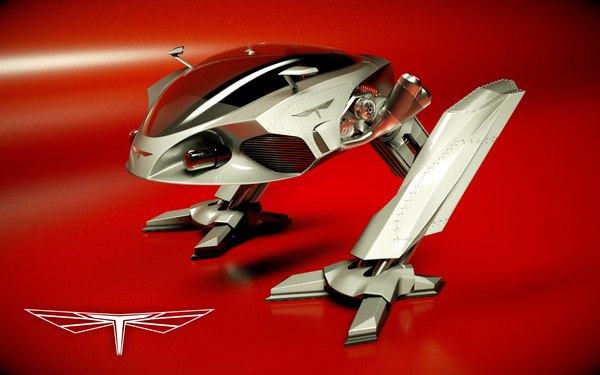 t robot rigged 3d max