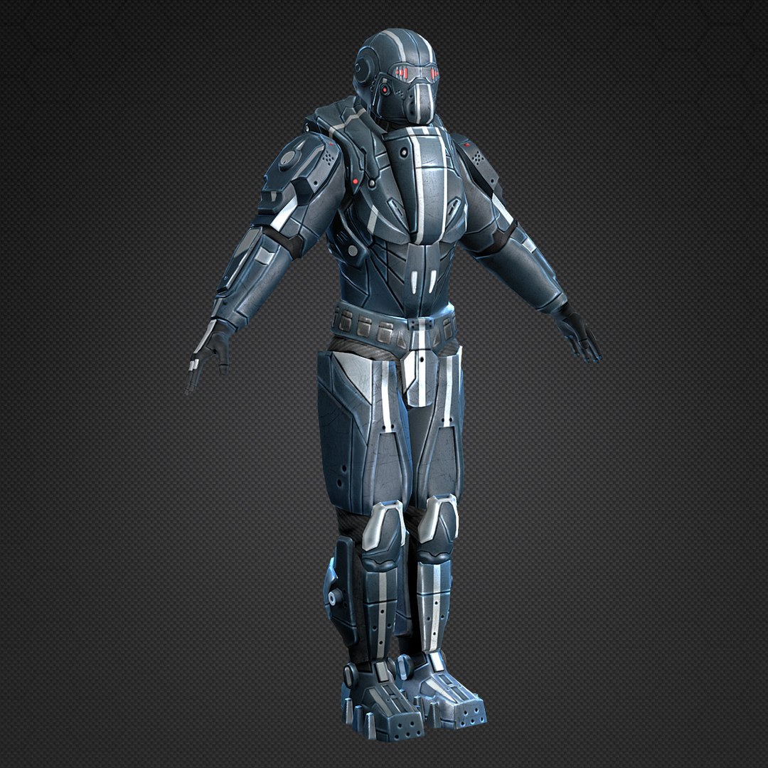 3d Model Sci-fi Armor Male Character