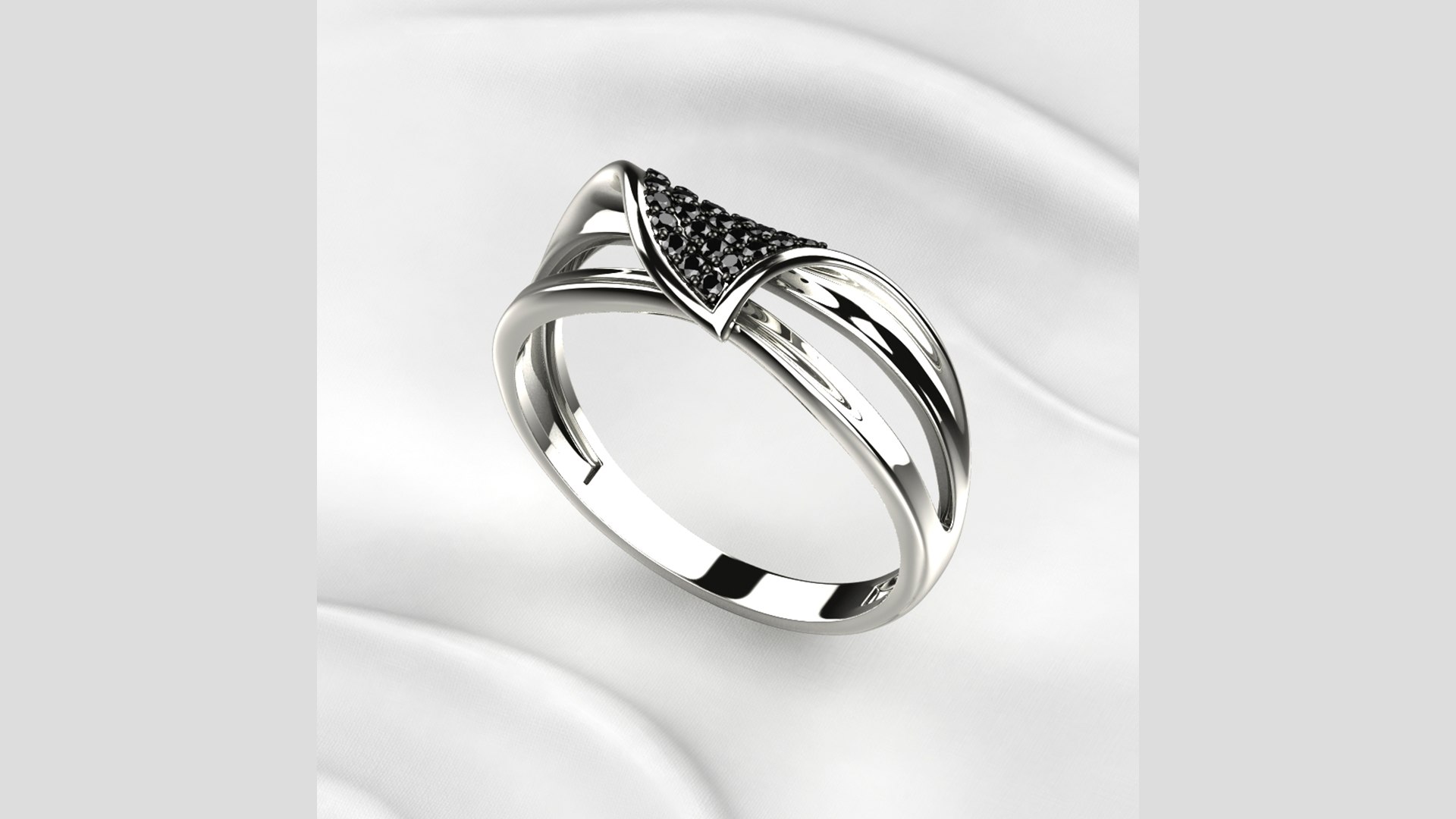 25 Diamonds Bended Fashion Gold Ring Model - TurboSquid 1889004