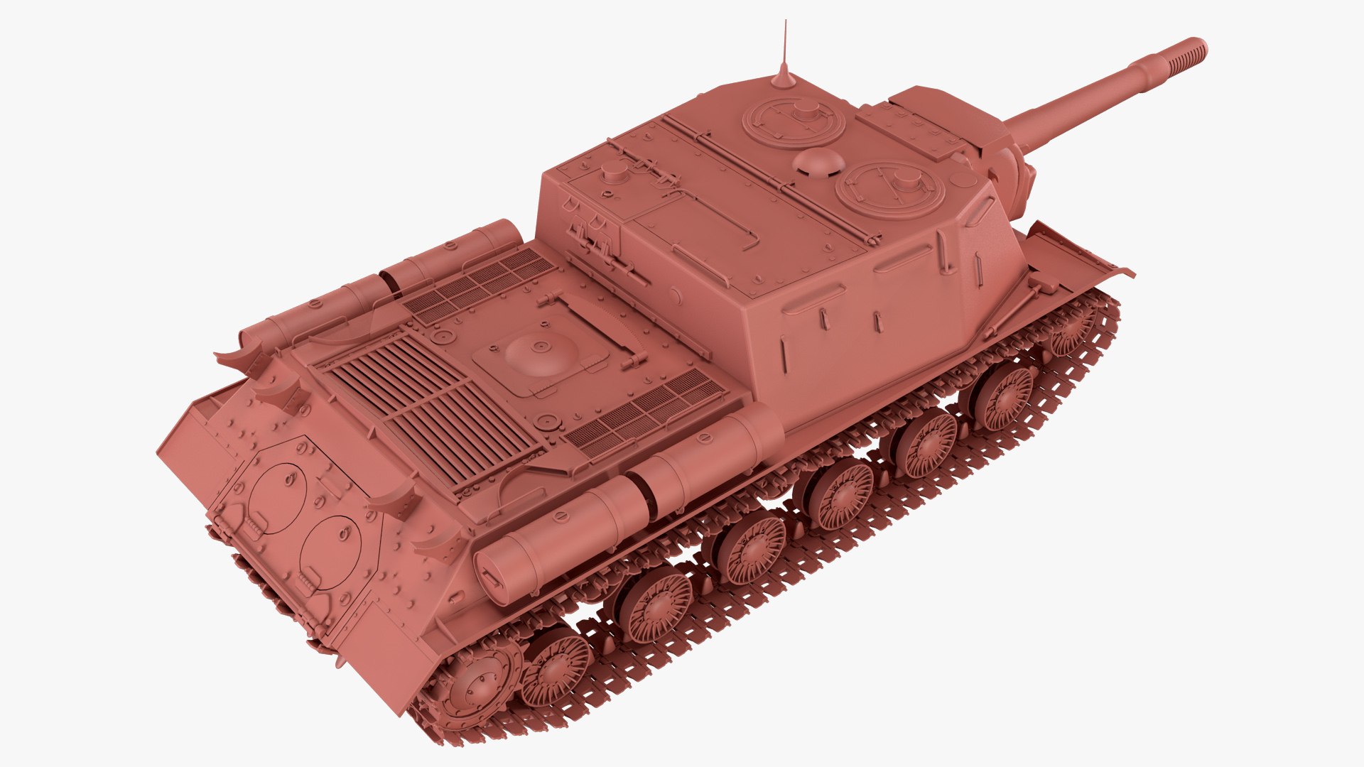 3D ISU-152 TankGreen Model - TurboSquid 1980569