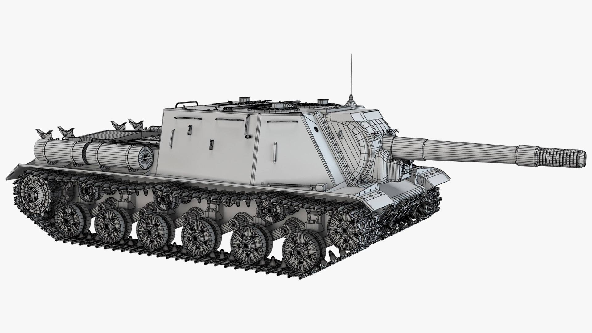 3D ISU-152 TankGreen Model - TurboSquid 1980569