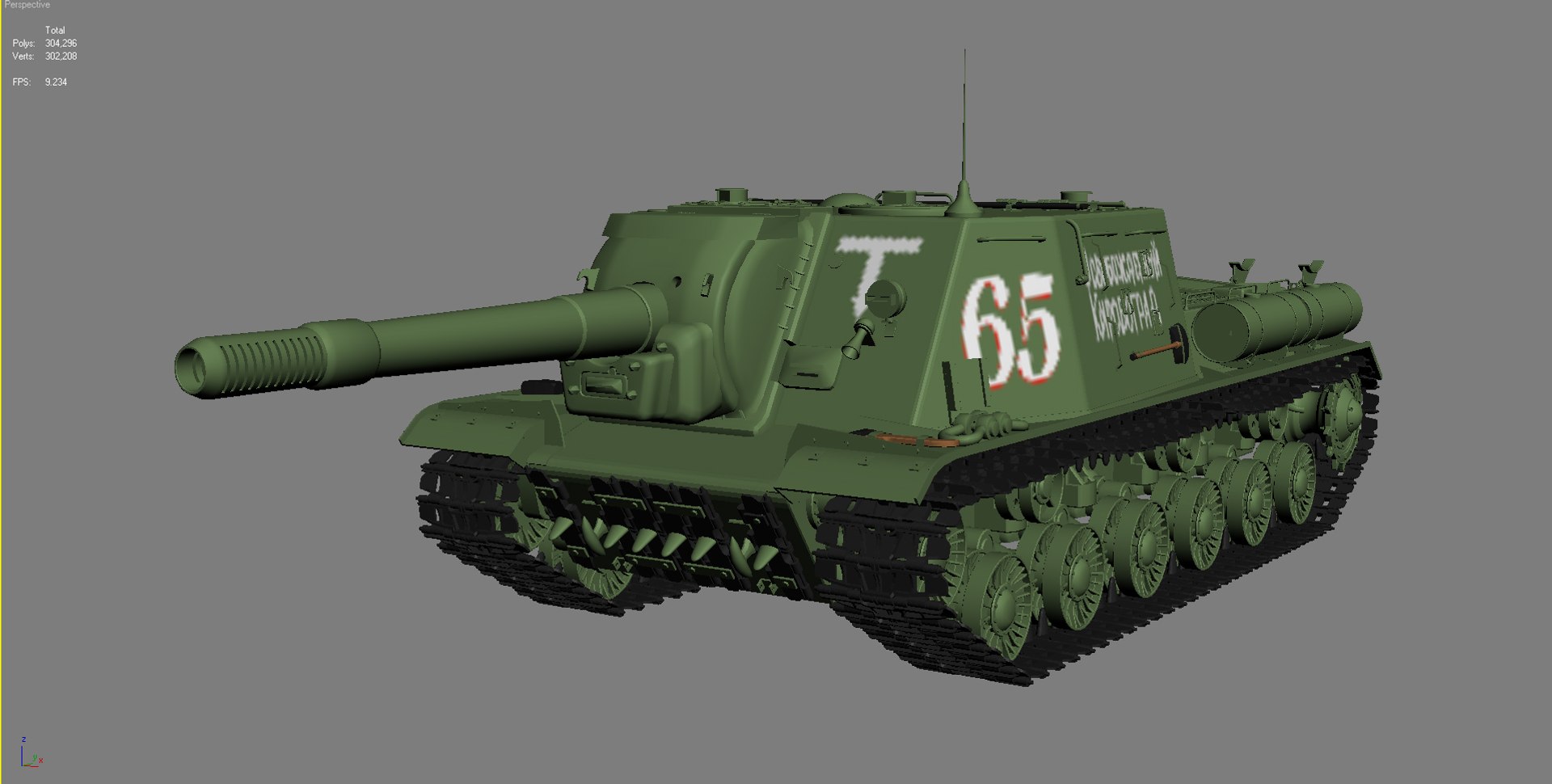 3D ISU-152 TankGreen Model - TurboSquid 1980569