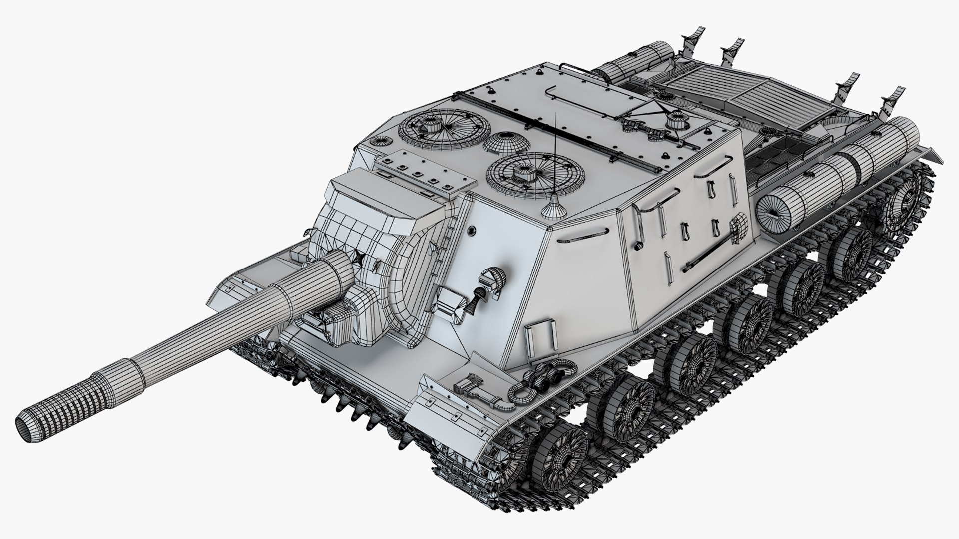 3D ISU-152 TankGreen Model - TurboSquid 1980569