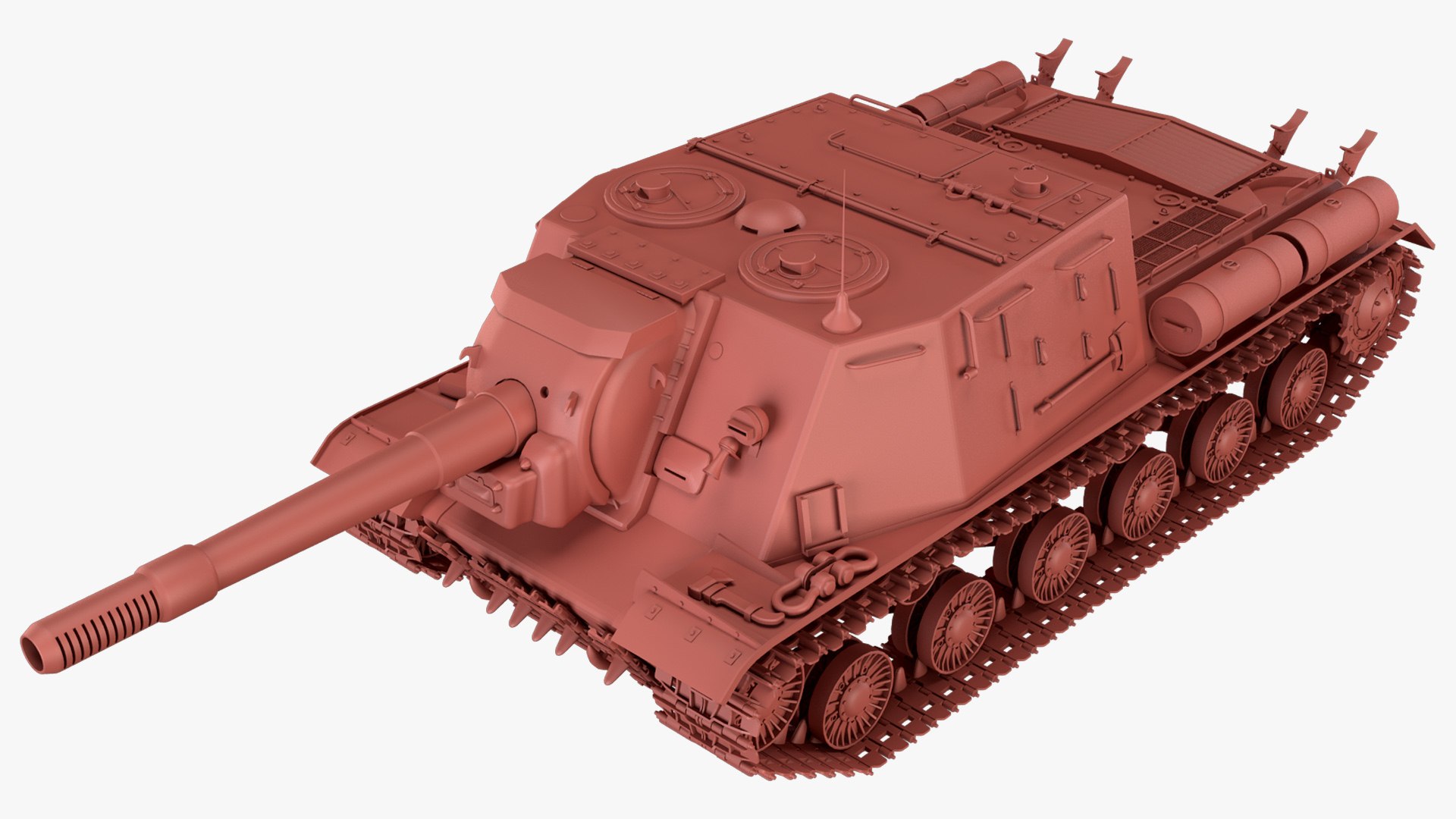 3D ISU-152 TankGreen Model - TurboSquid 1980569