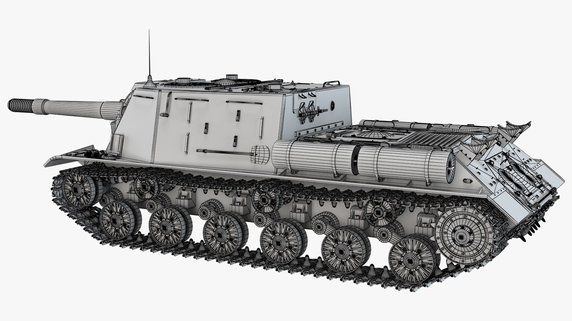 3D ISU-152 TankGreen Model - TurboSquid 1980569