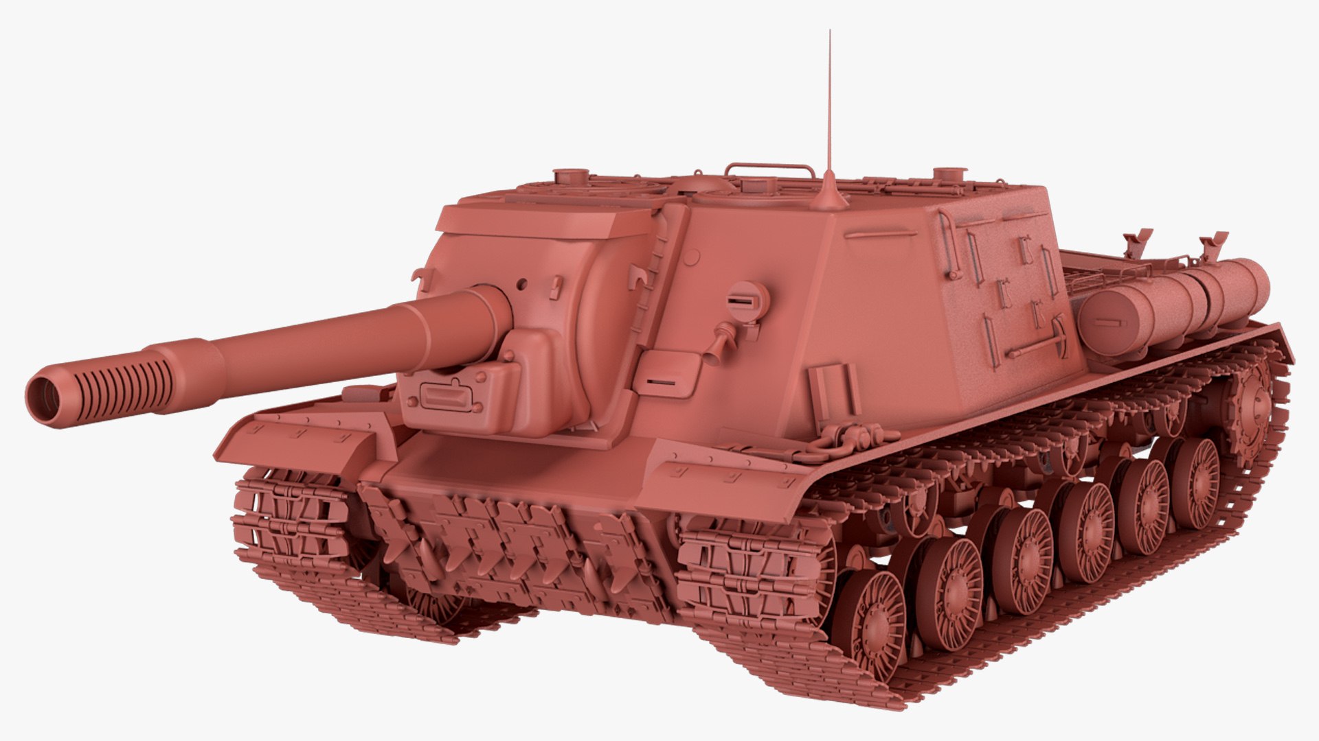 3D ISU-152 TankGreen Model - TurboSquid 1980569