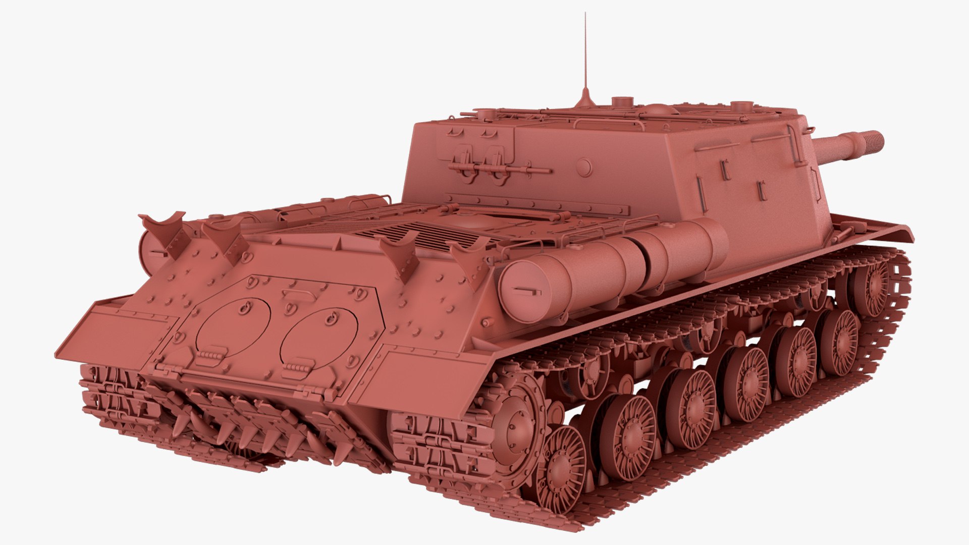3D ISU-152 TankGreen Model - TurboSquid 1980569