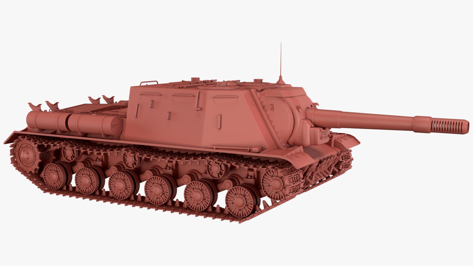 3D ISU-152 TankGreen Model - TurboSquid 1980569