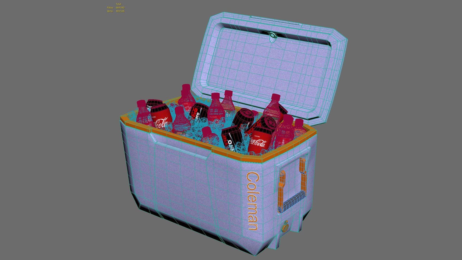 3D Coleman Cooler Box 70QT Xtreme Cool Model - TurboSquid 2219558