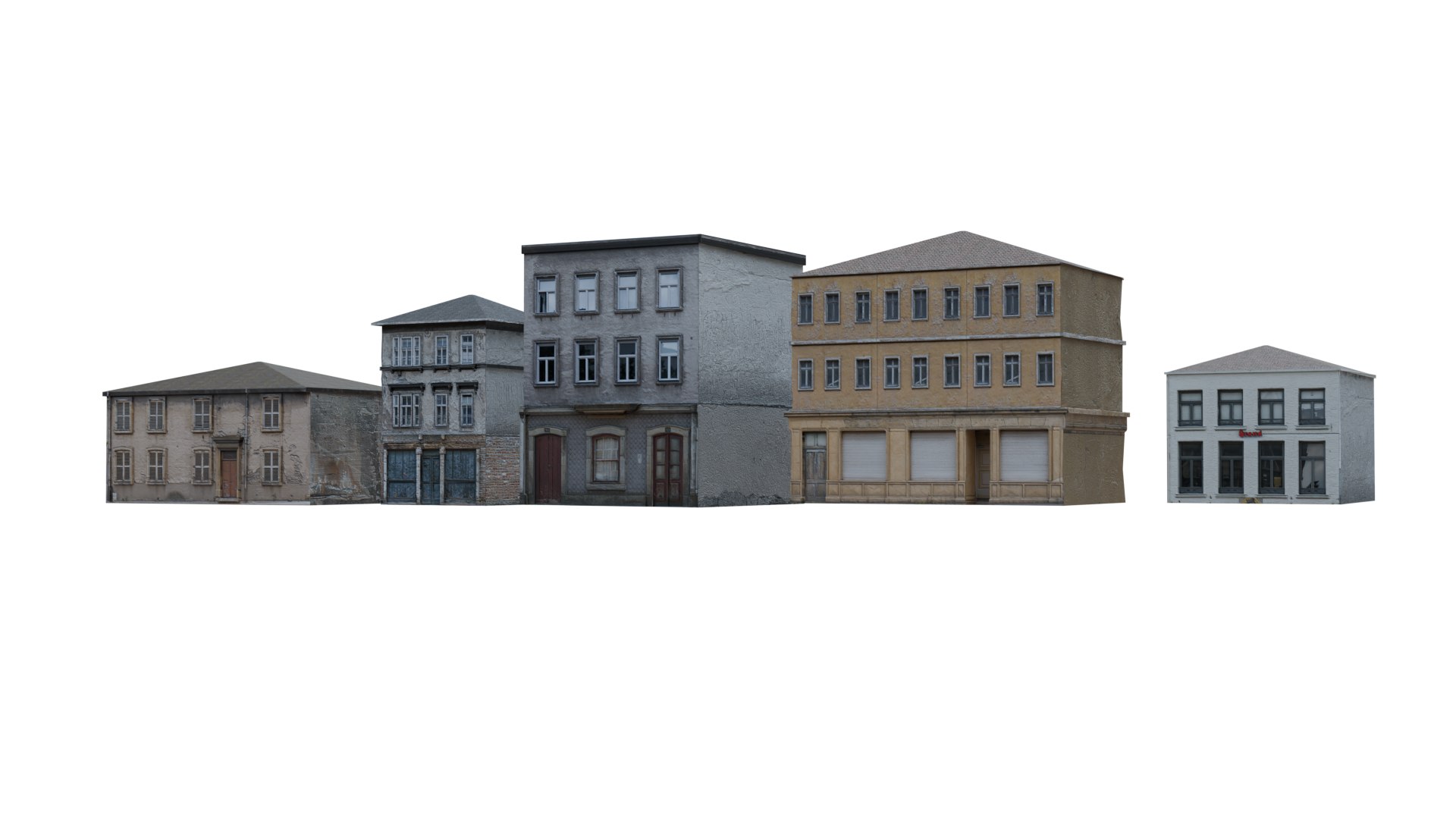 Free 3D Old Buildings Pack Of 5 - TurboSquid 2234722
