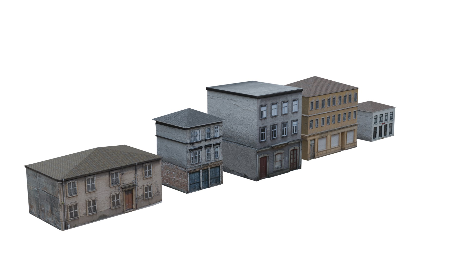 Free 3D Old Buildings Pack Of 5 - TurboSquid 2234722