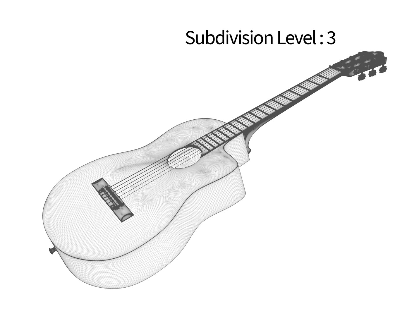 Dark classical guitar 3D model - TurboSquid 1628149