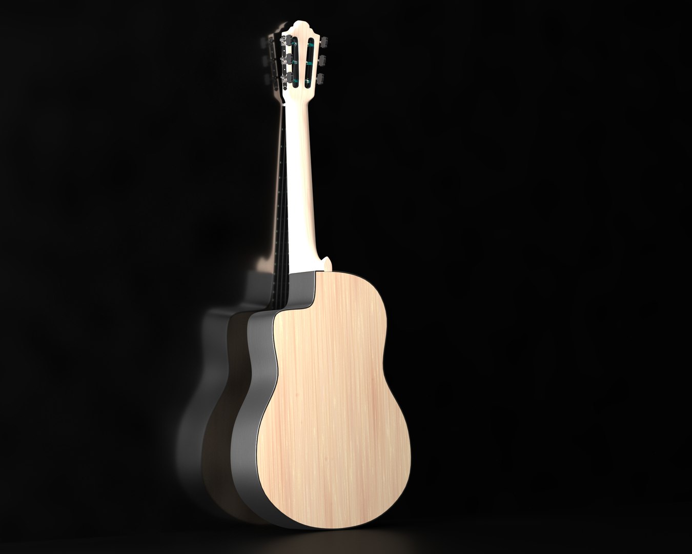 Dark classical guitar 3D model - TurboSquid 1628149