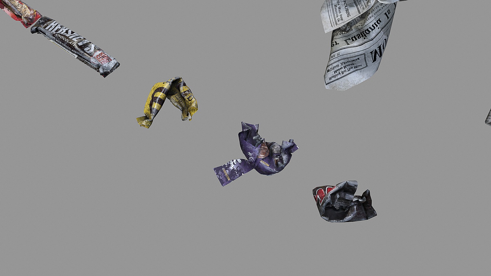 3D Paper Trash PBR Game Ready Model - TurboSquid 1758494