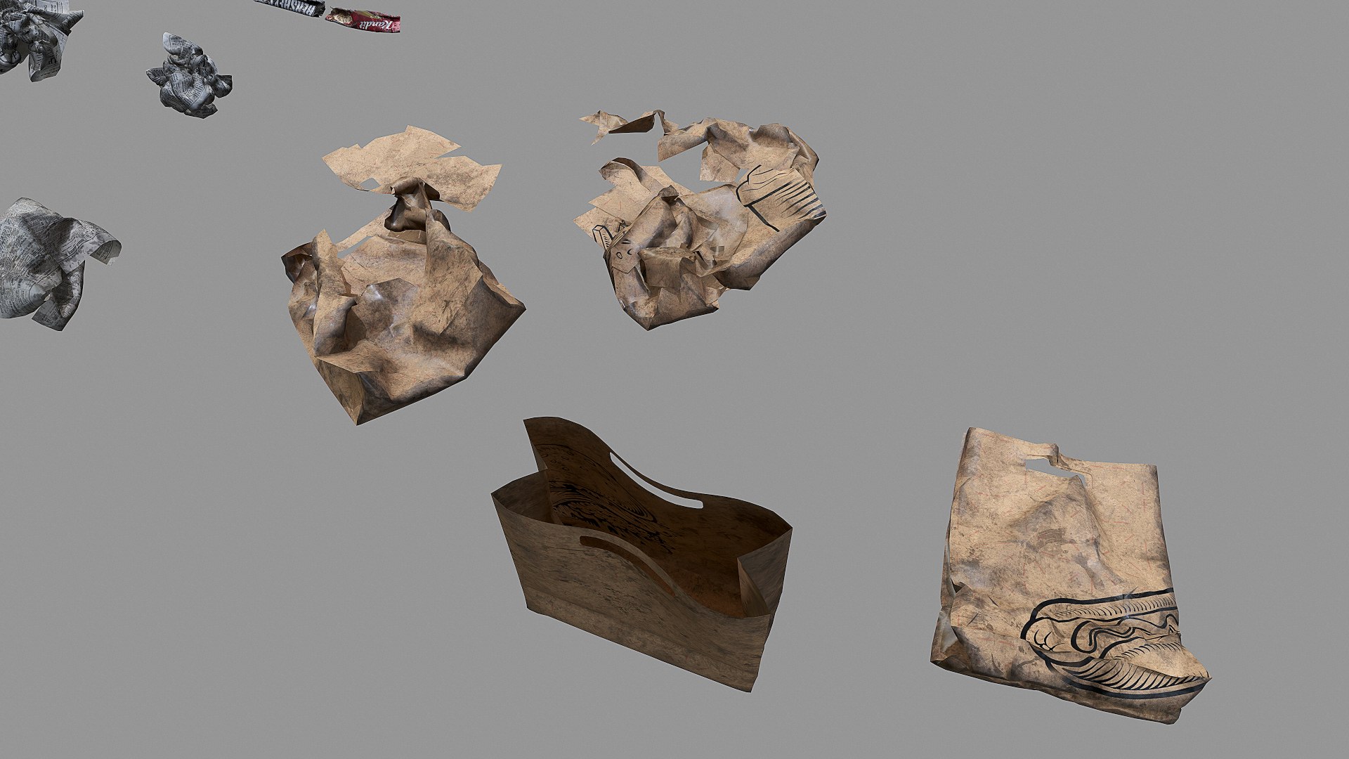3D Paper Trash PBR Game Ready Model - TurboSquid 1758494