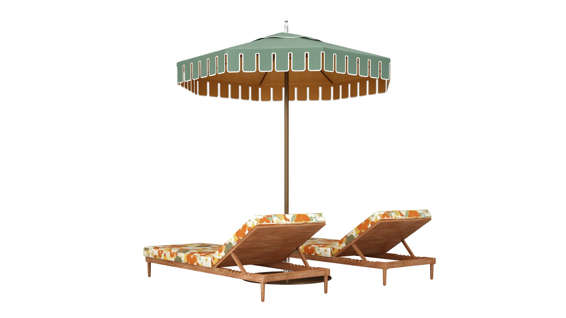 3D Sun Lounger And Modern Roman Valance Umbrella - TurboSquid 2370230