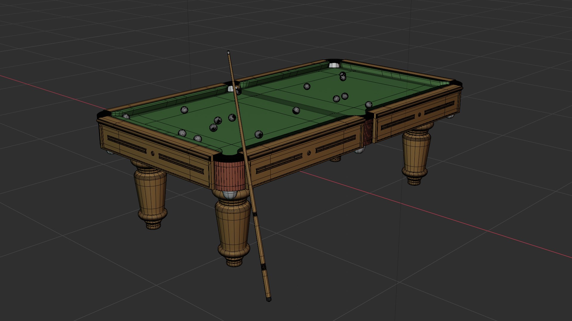 Classic Pool Snooker Table model - TurboSquid 1810810