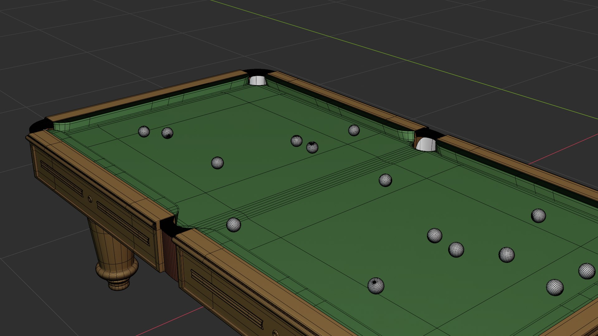Classic Pool Snooker Table model - TurboSquid 1810810
