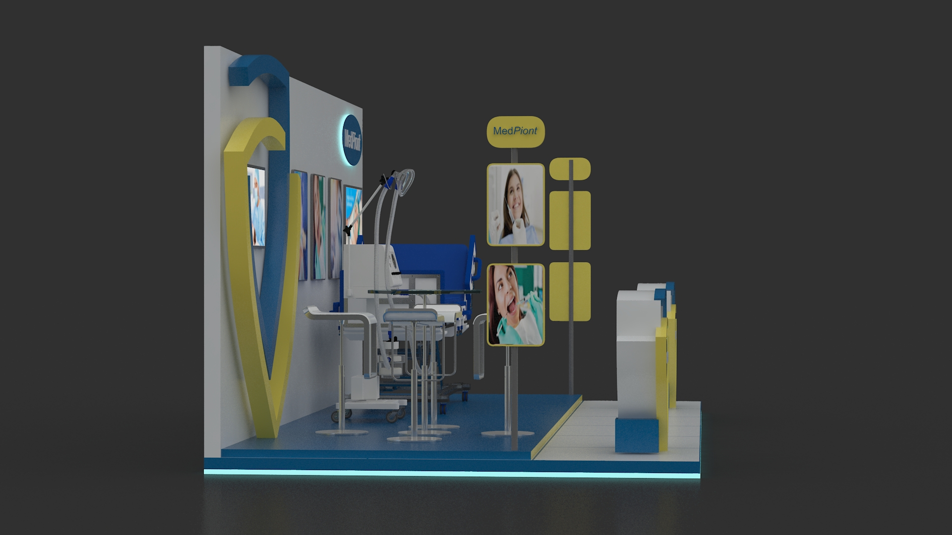 3D 6x3 Medical Stand - TurboSquid 2259437
