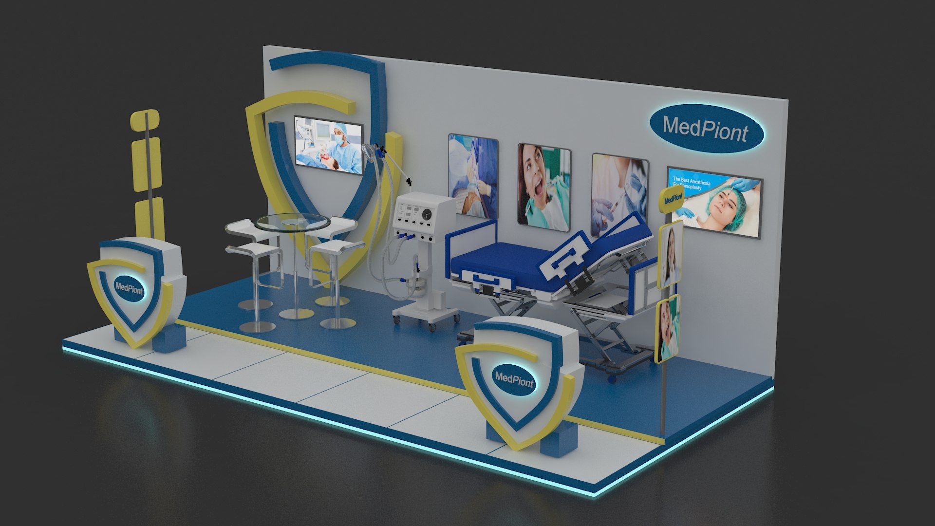 3D 6x3 Medical Stand - TurboSquid 2259437