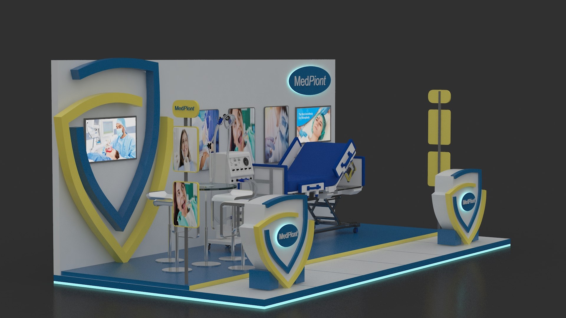 3D 6x3 Medical Stand - TurboSquid 2259437