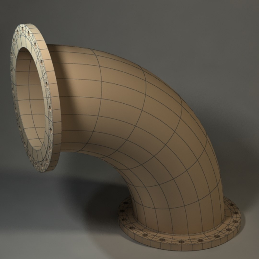 flanged bend socket 24 3d max
