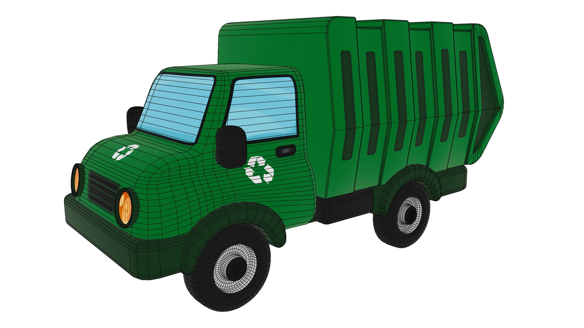 3D Cartoon Garbage Truck - TurboSquid 2408991