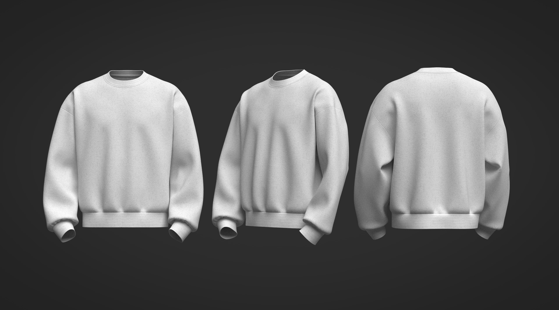 Male Oversized Sweatshirt 3D Model - TurboSquid 2339750