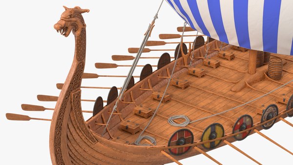 3D Viking Drakkar Sail Blue model - TurboSquid 1886192
