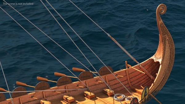 3D Viking Drakkar Sail Blue model - TurboSquid 1886192