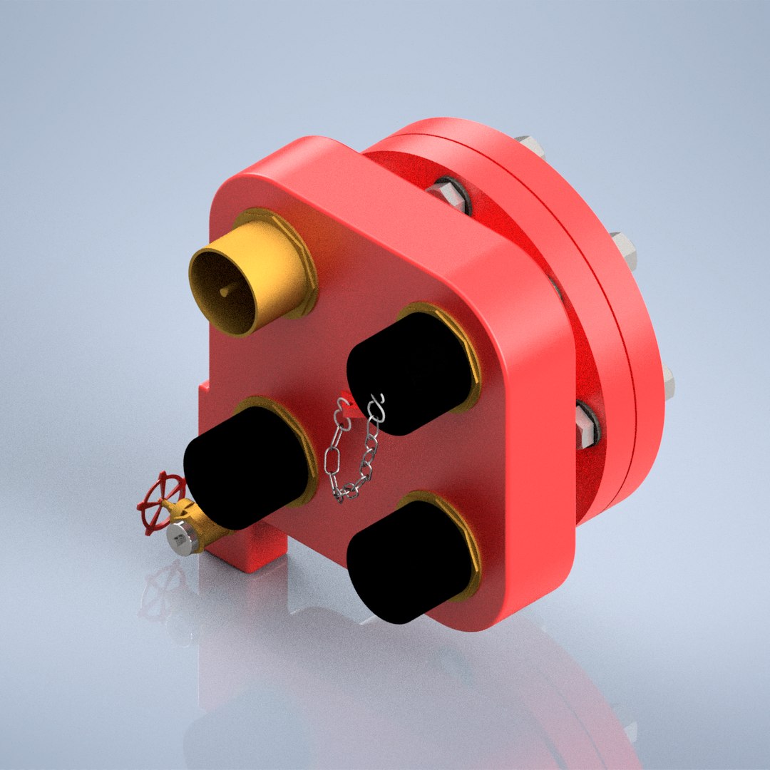4 Way Breeching Inlet Model - TurboSquid 1453644