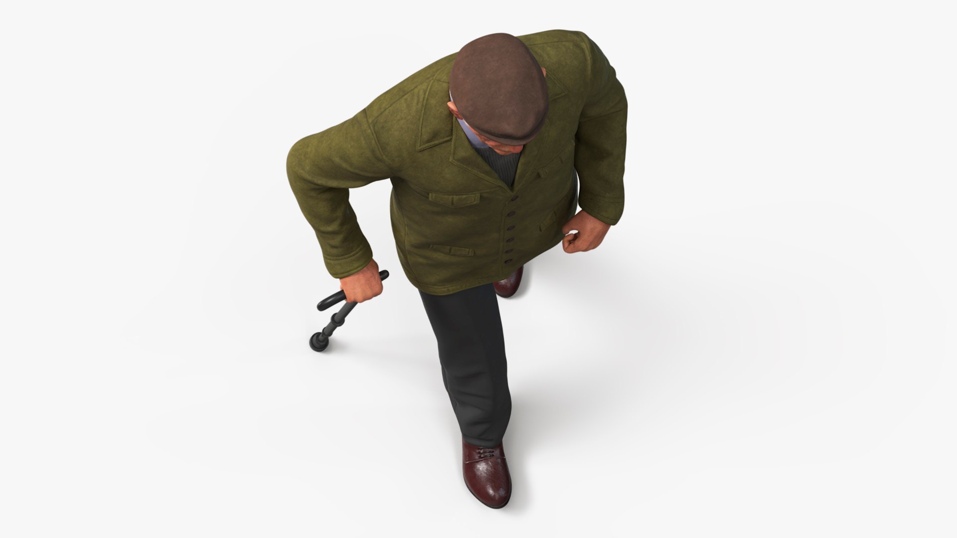 3D Model Walking Old Man With Stick - TurboSquid 2277689
