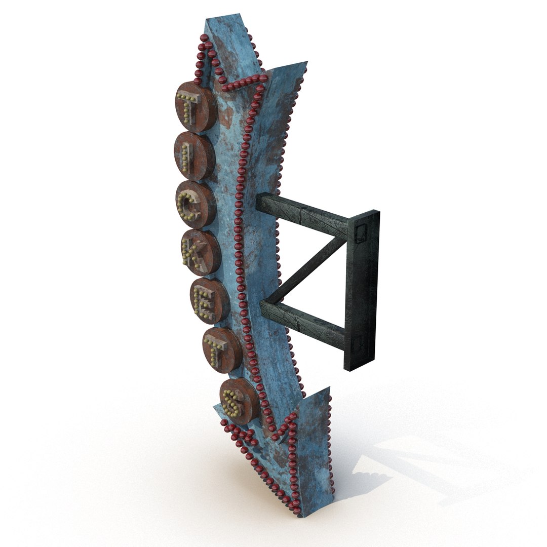 vintage sign 3d obj