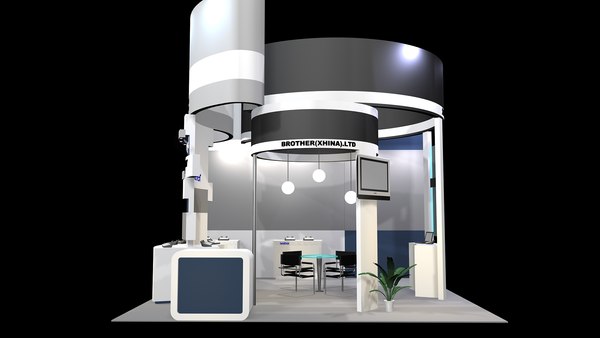 8x8 exhibition stand design 3 side open 3D model - TurboSquid 1866662