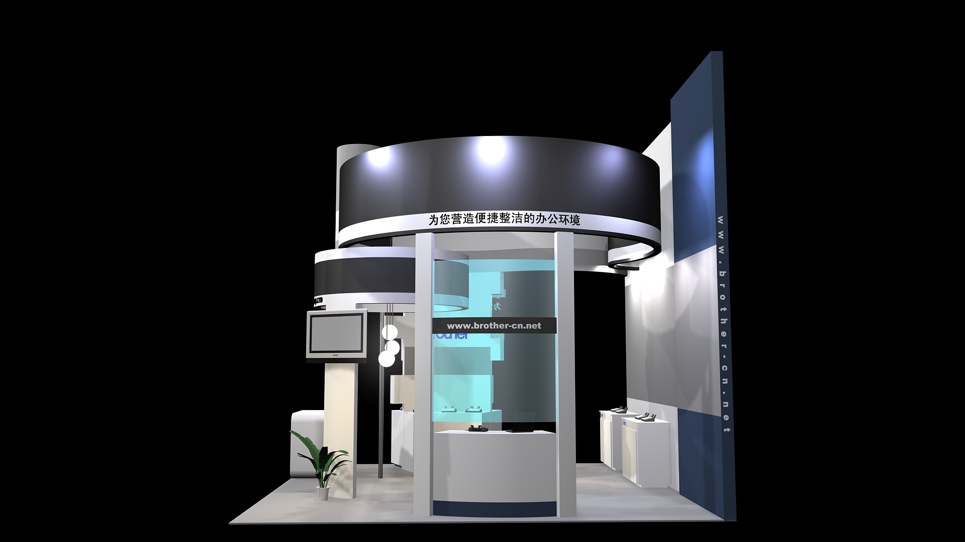 8x8 Exhibition Stand Design 3 Side Open 3D Model - TurboSquid 1866662
