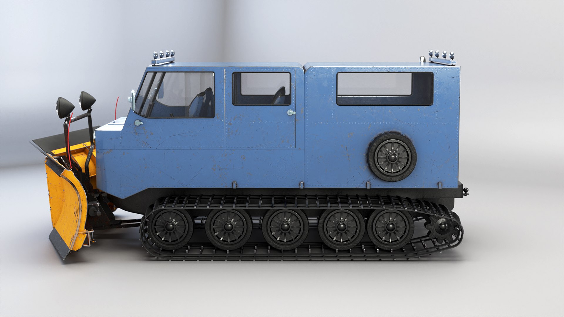Thiokol Spryte Snowcat And Snowplow 3D Model - TurboSquid 2327536
