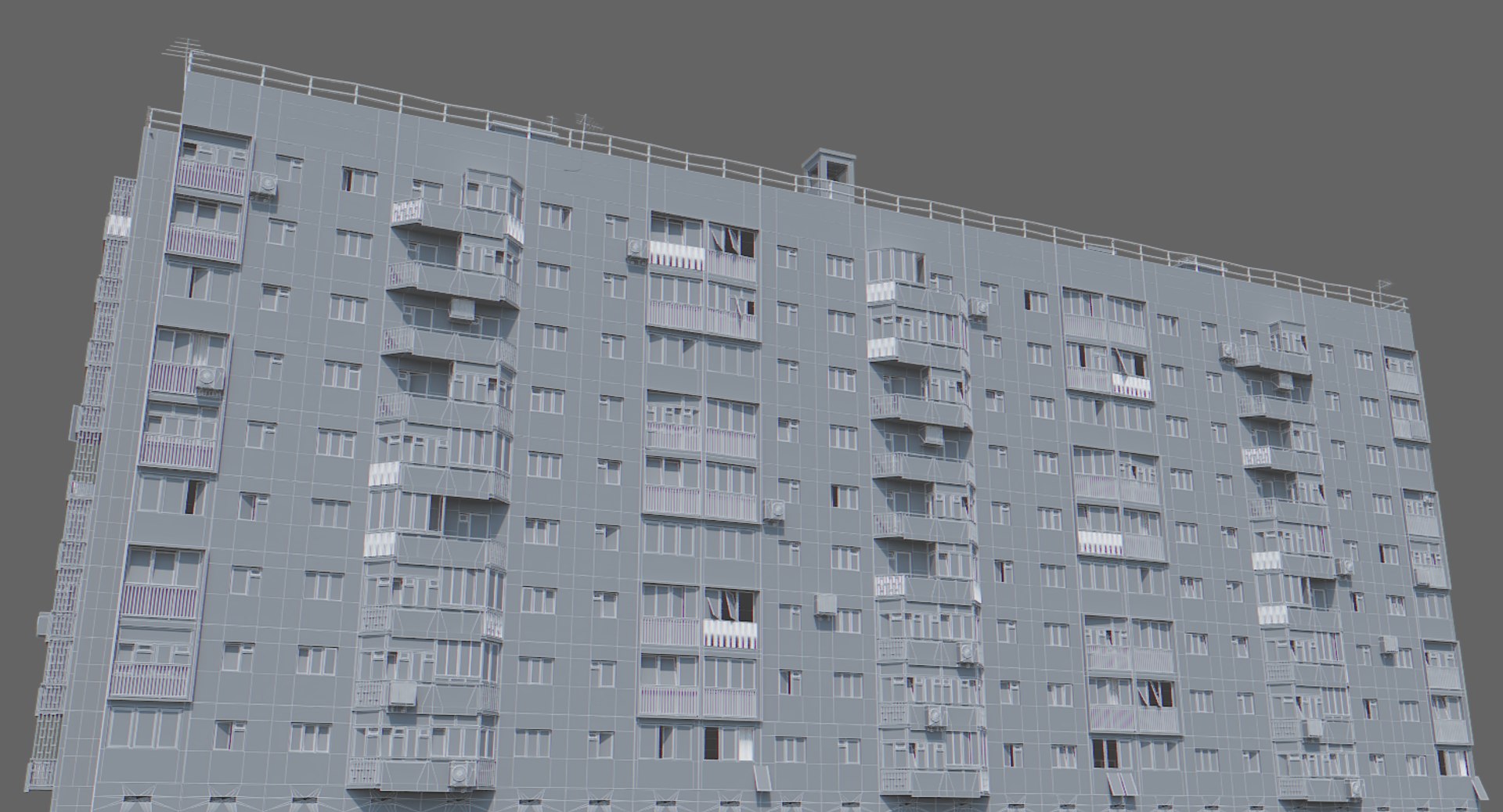 3D soviet concrete panel-block - TurboSquid 1425015