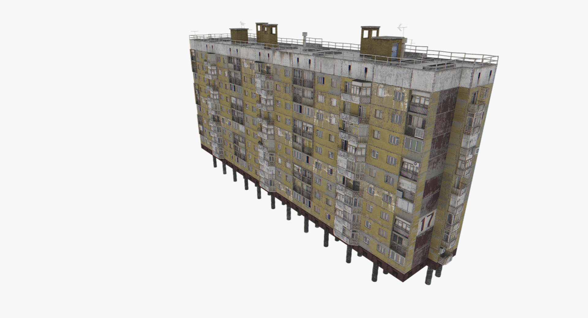 3D soviet concrete panel-block - TurboSquid 1425015