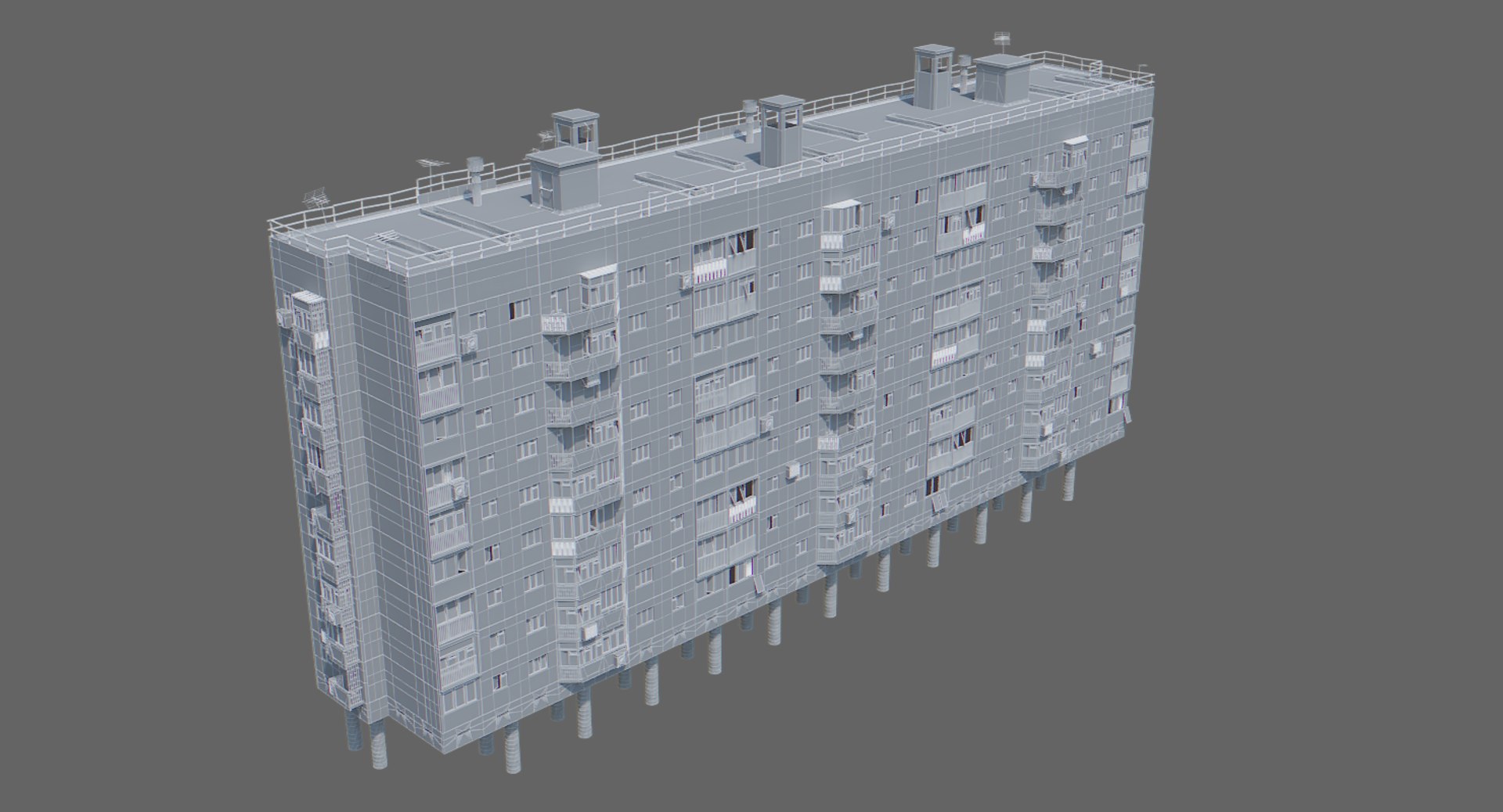 3D soviet concrete panel-block - TurboSquid 1425015