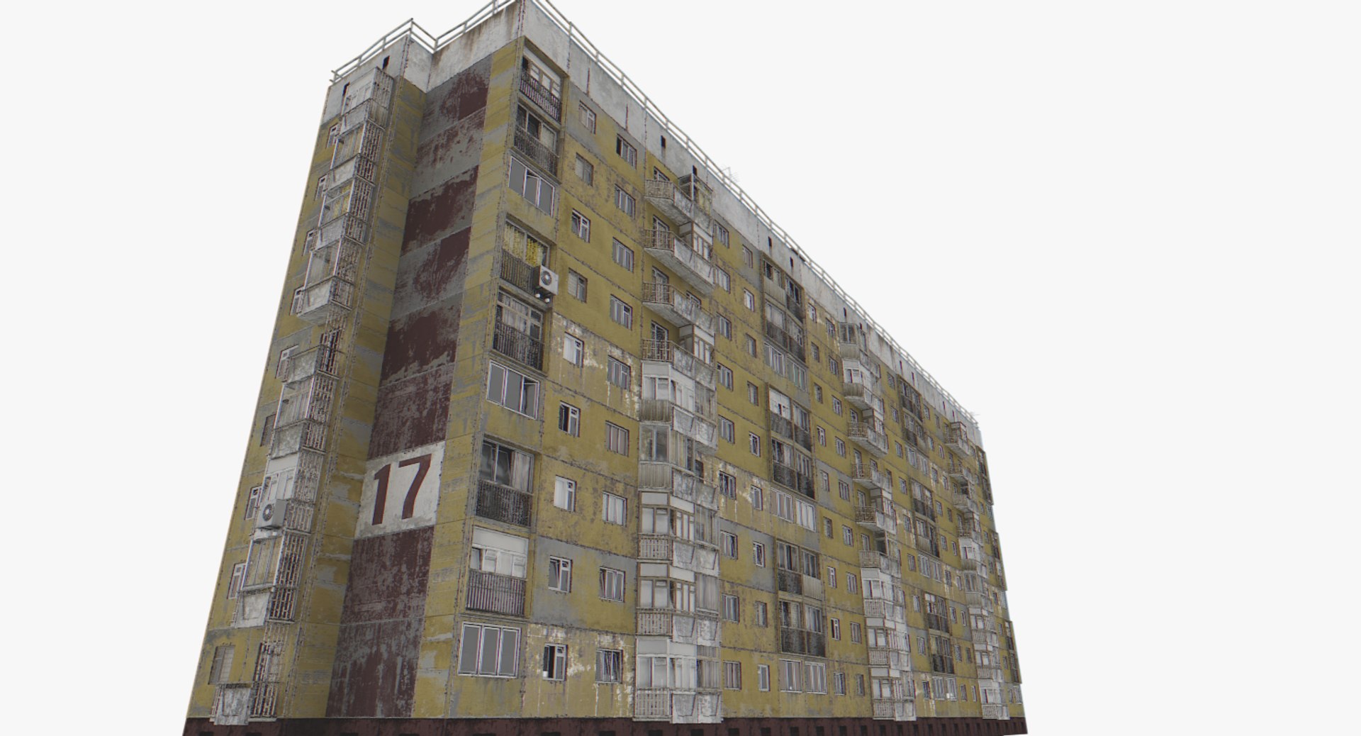3D soviet concrete panel-block - TurboSquid 1425015