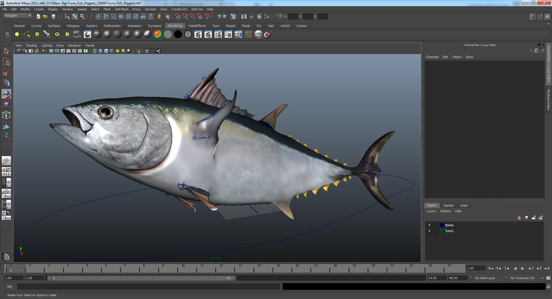 tuna fish rigged 3d ma