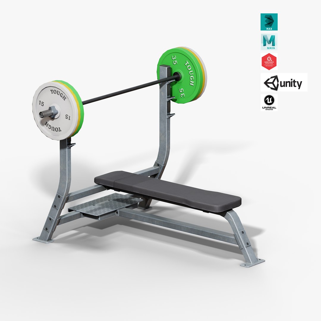Barbell Flat Bench 3D - TurboSquid 2277685