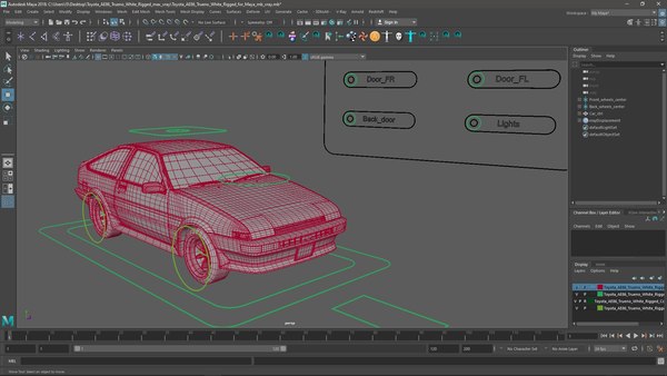 丰田AE86 Trueno 白色 Maya模型3D模型 - TurboSquid 2515769