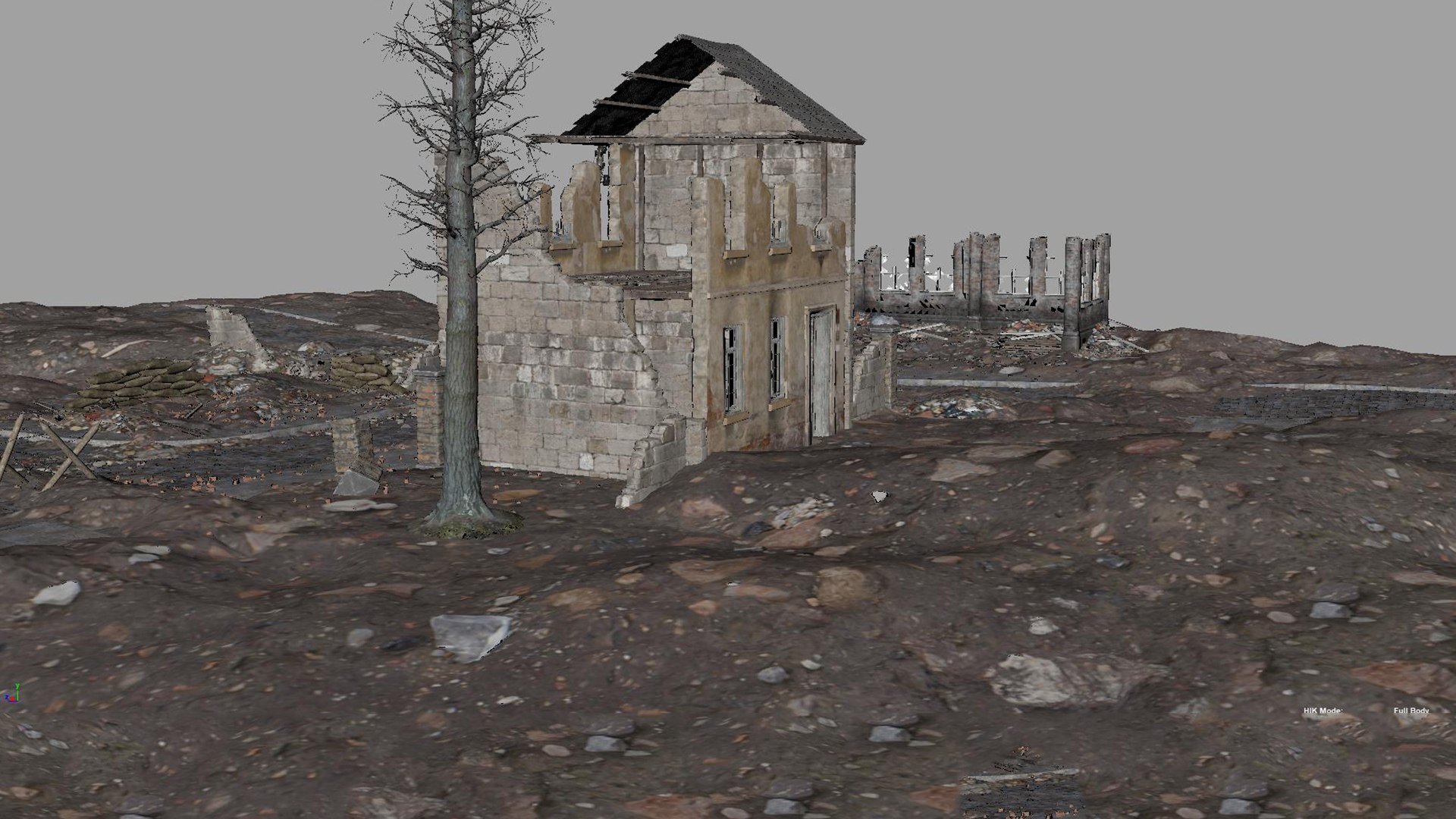 3D 3D Small Ruined Damaged Buildings Collection - TurboSquid 1827429